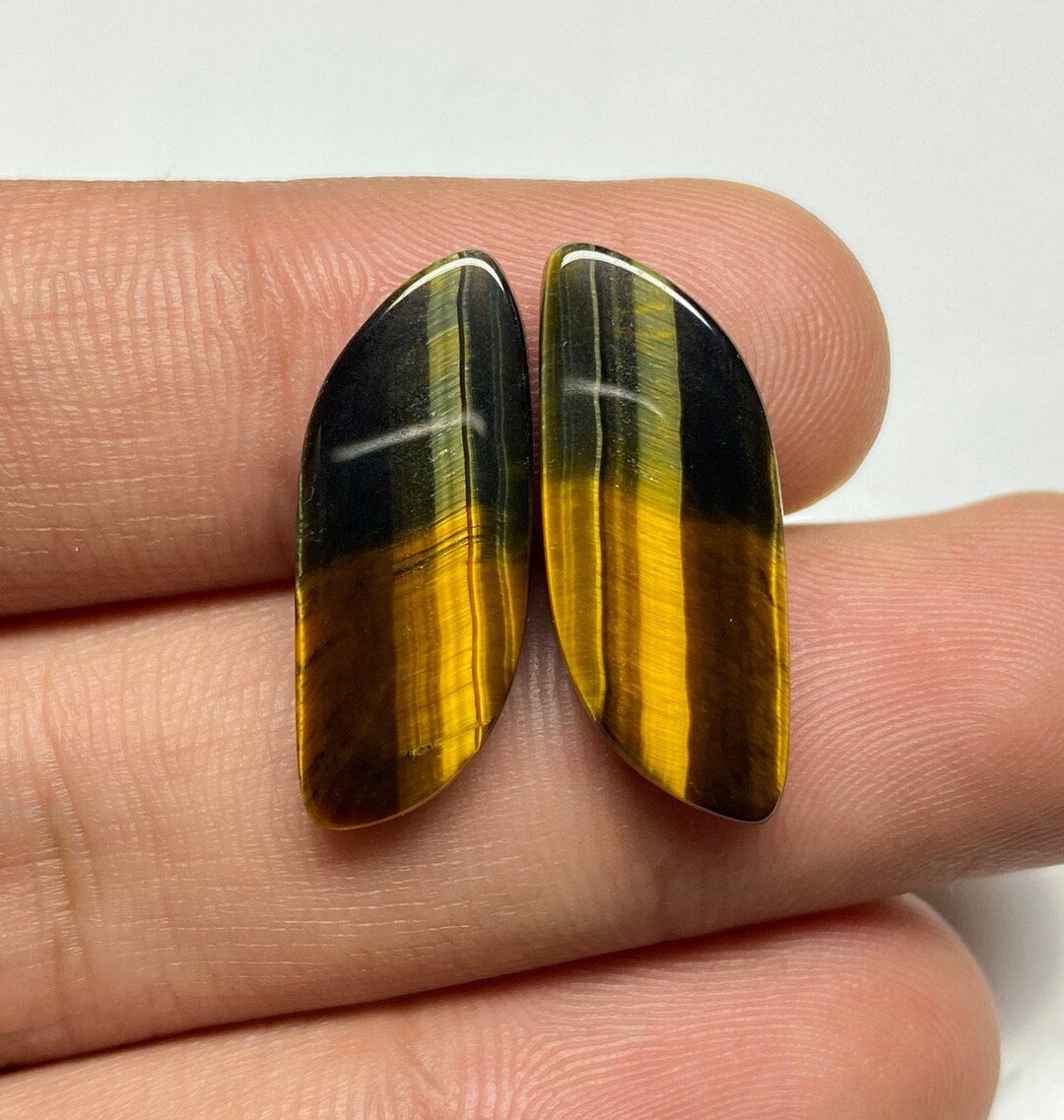 Multi Tiger Eye Pair Gemstone, Natural Multi Tiger Eye Cabochon for ...
