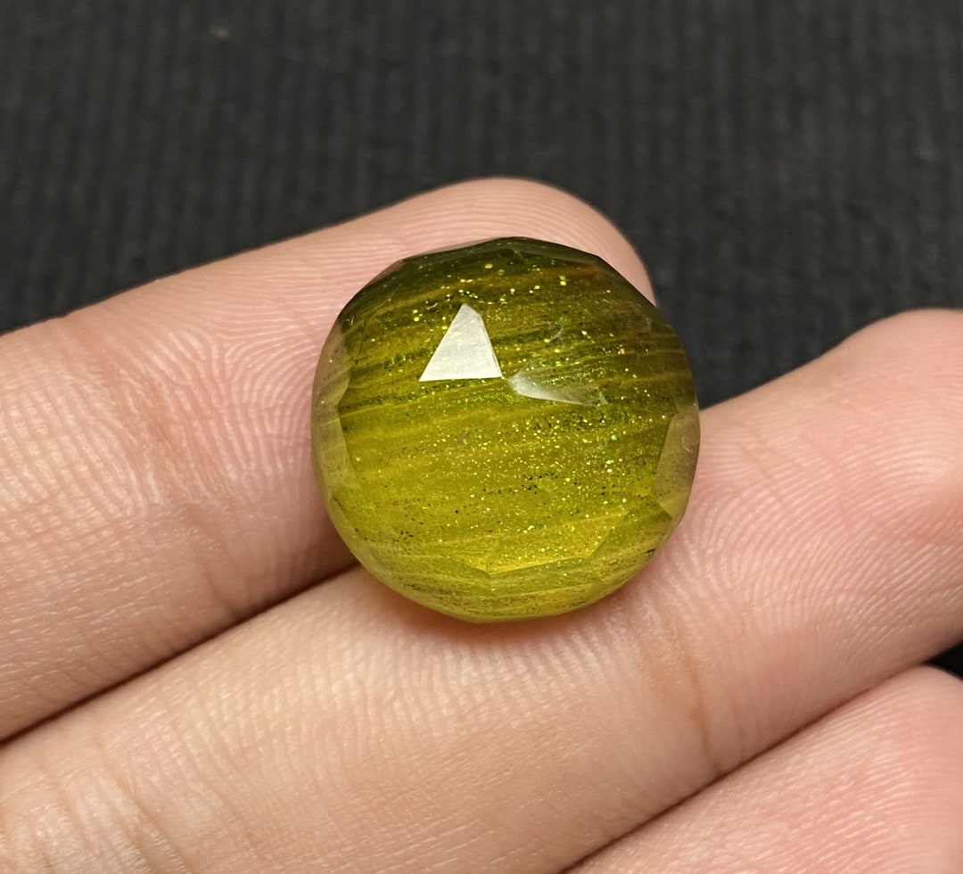 Sunstone Gemstone Green Sunstone Doublet Rose Cut Gemstone - Etsy