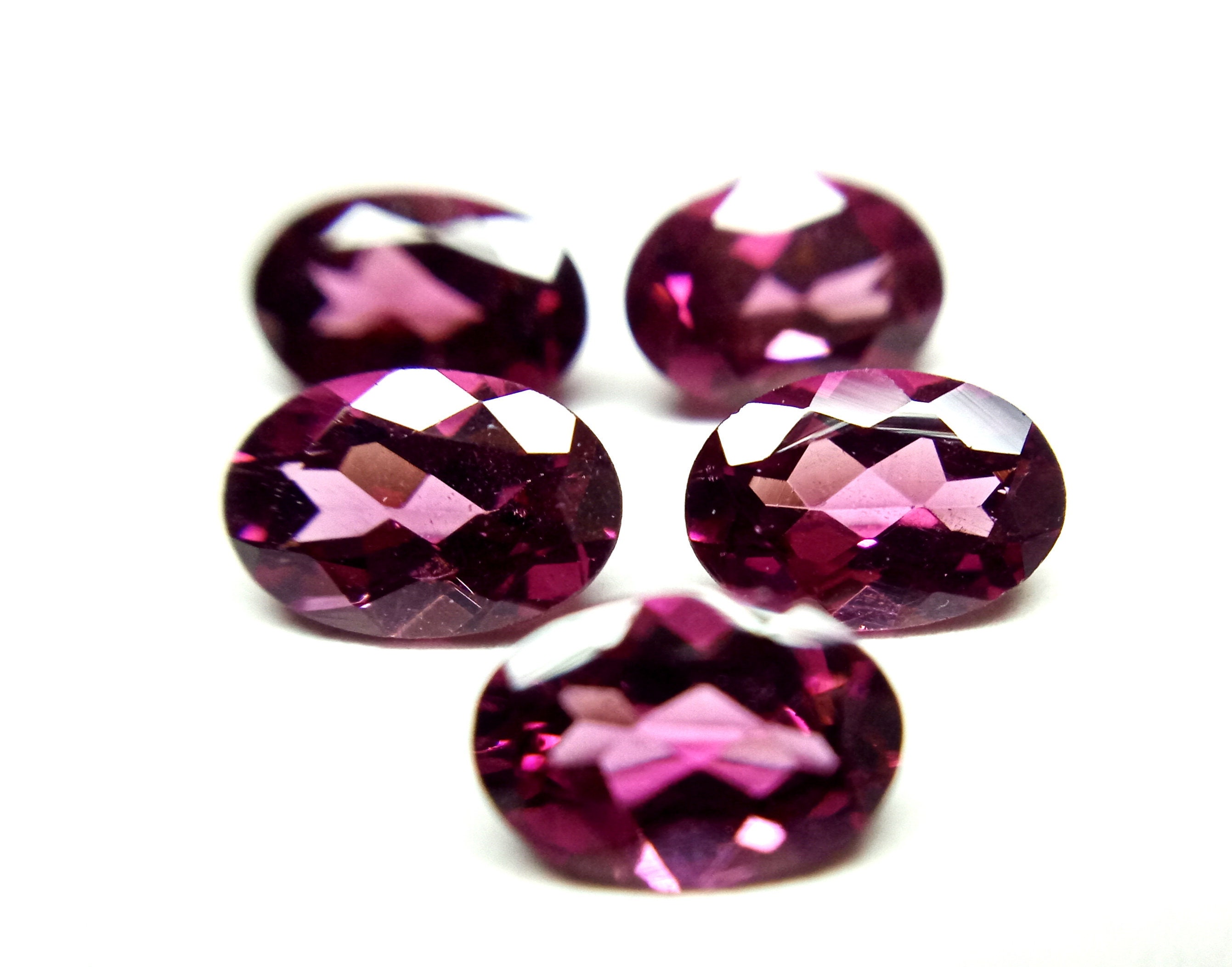 5 Stück Granat Edelstein Natürlicher Rhodolit Granat Cut | Etsy