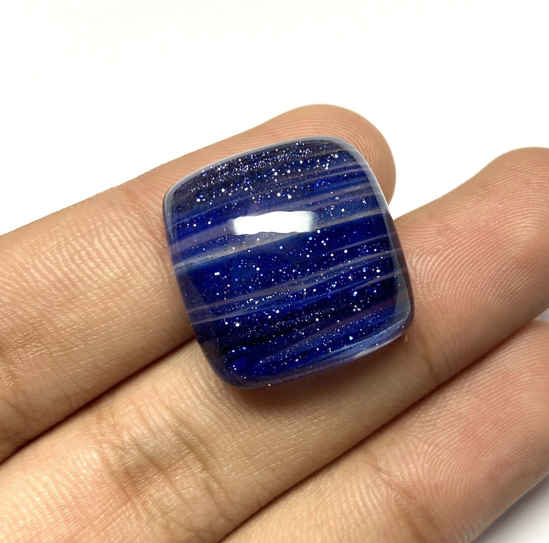 Sunstone Gemstone, Blue Sunstone Doublet Cabochon, AAA Quality Blue ...