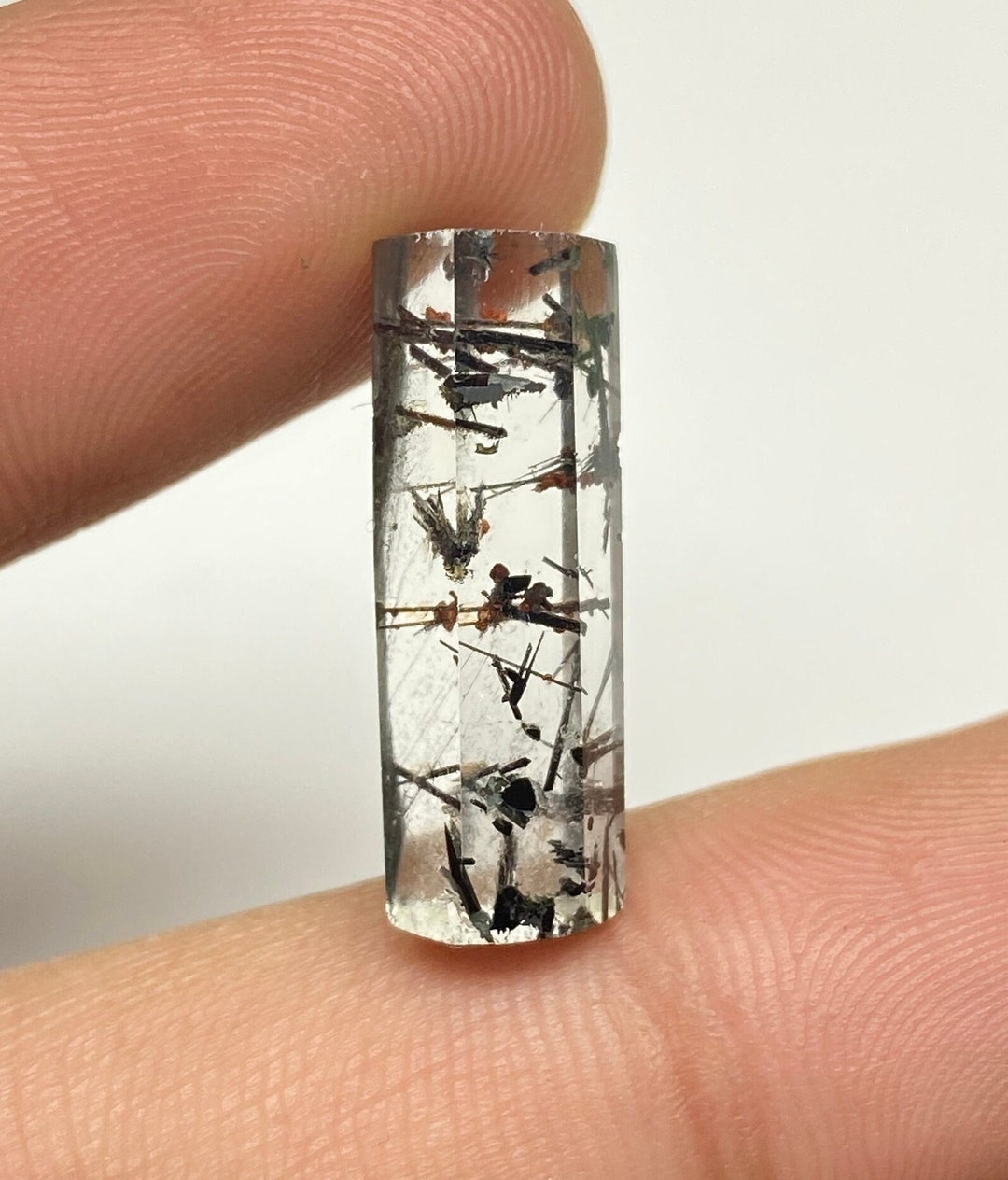 Natural Black Rutile Faceted Pencil Gemstone, Rutile Pillar Shape ...