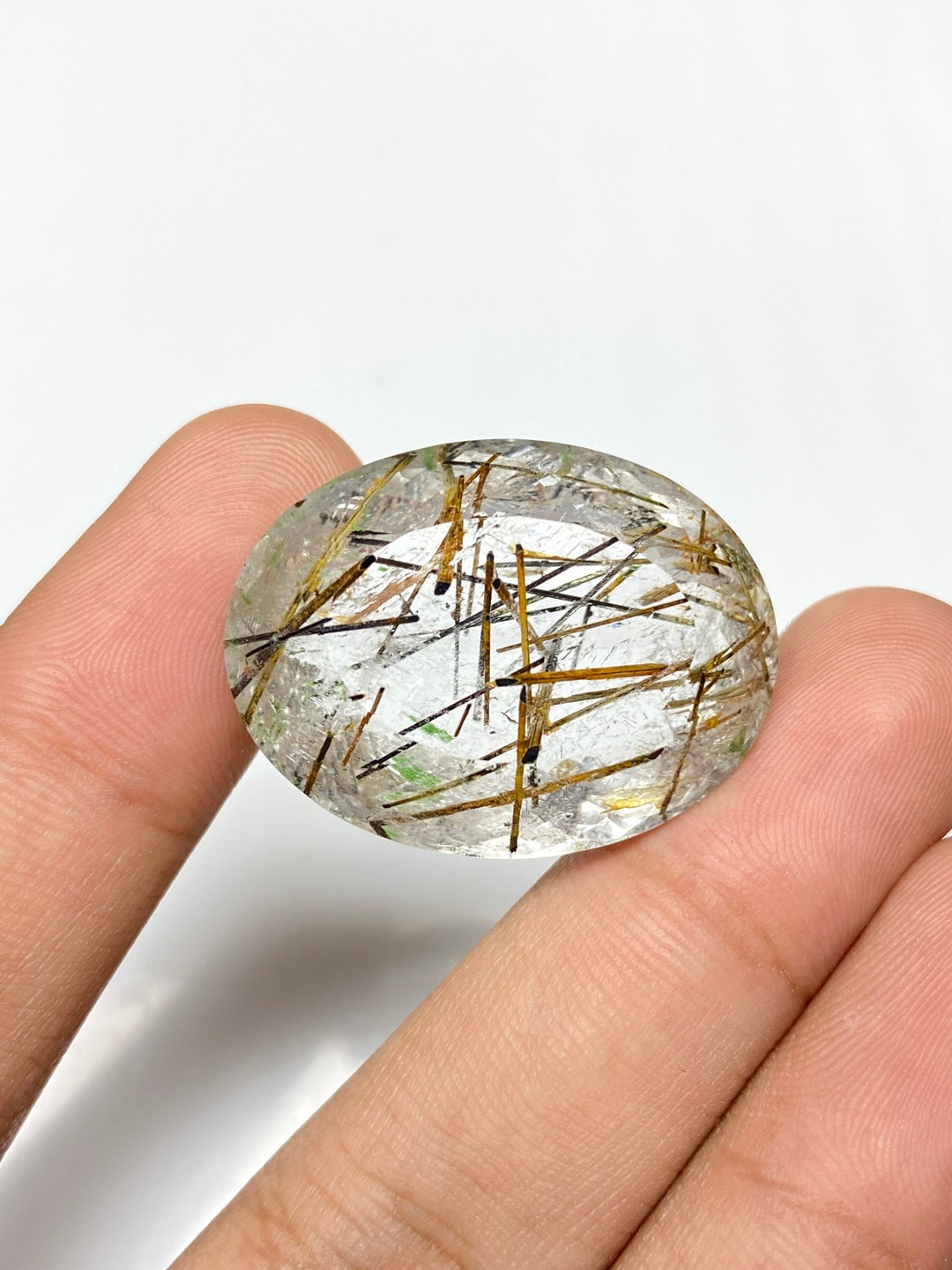 Rutile Oval Shape Faceted Cut Gemstone Rutilated Quartz Loose - Etsy