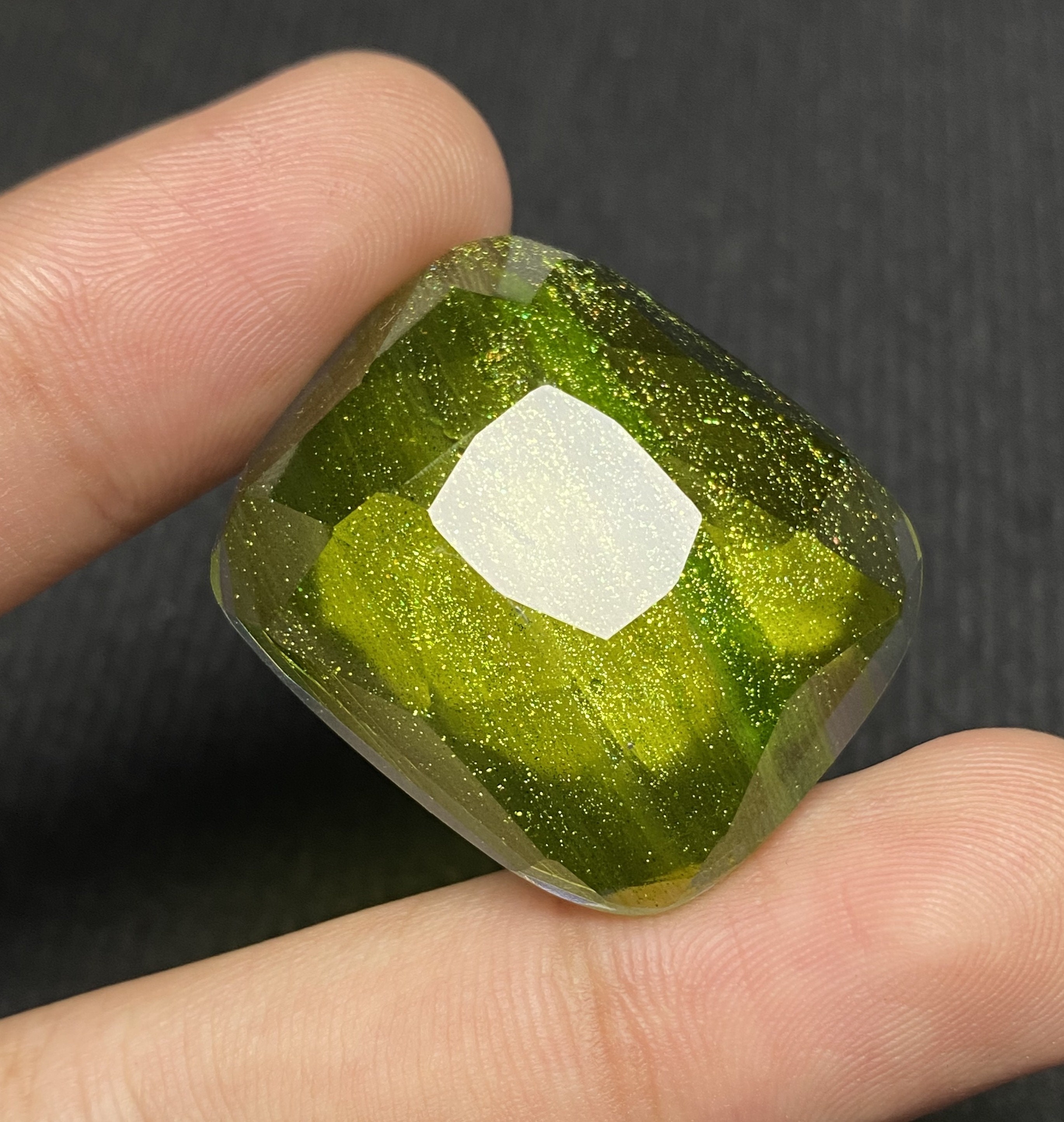 Sunstone Gemstone Green Sunstone Doublet Rose Cut Gemstone - Etsy