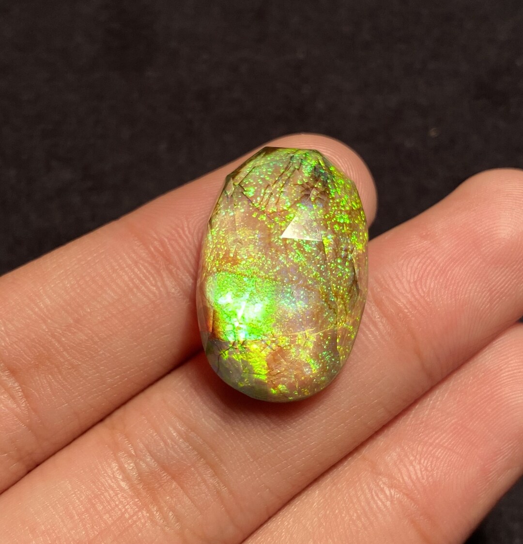 Opal Gemstone, AAA Quality Monarch Opal Doublet Rose Cut Gemstone, Opal ...