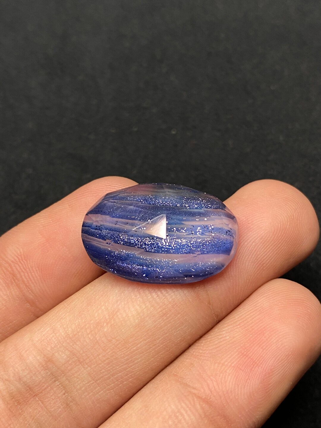 Sunstone Gemstone, Blue Sunstone Doublet Rose Cut Gemstone, Top Quality ...