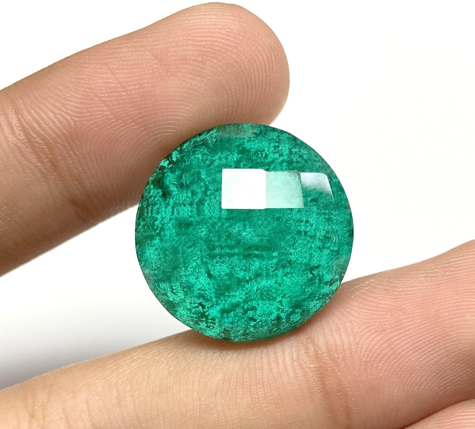 Emerald Gemstone Emerald Doublet Rose Cut Stone AAA Quality - Etsy