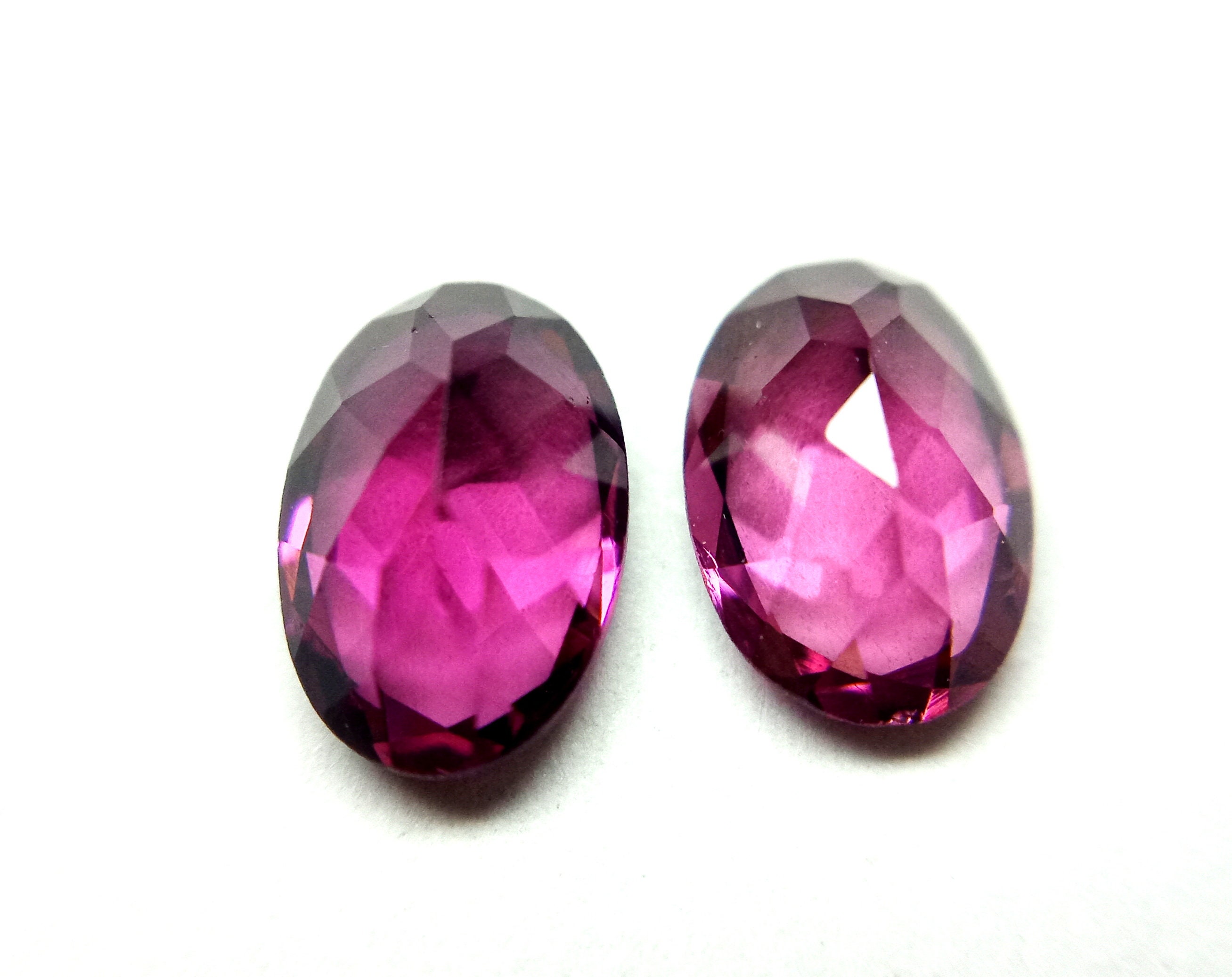 2 Stück Granat Edelstein Natürlicher Rhodolith Granat Cut | Etsy
