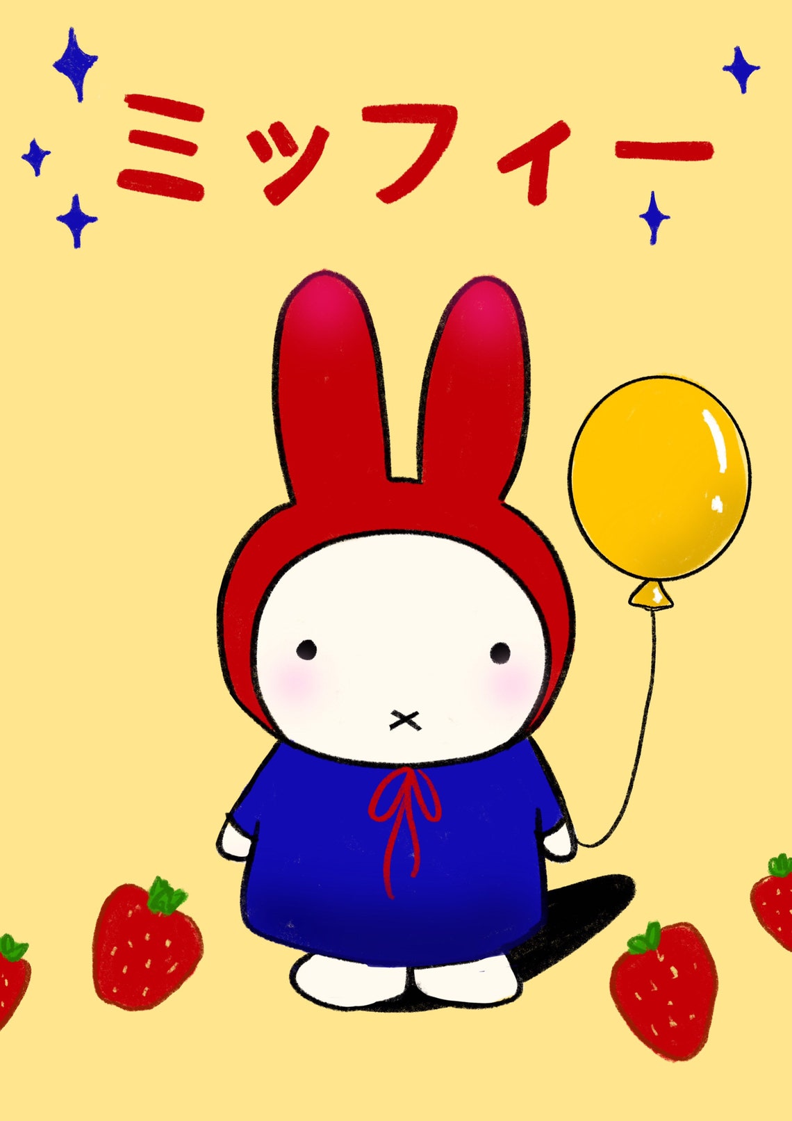 Japanese Miffy Strawberry Print Poster A3 A4 A5 - Etsy Australia