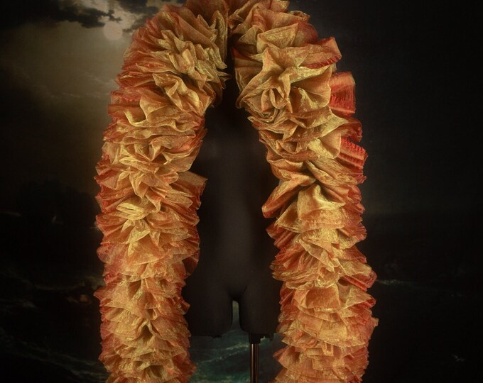 Giant Boa Green & Bordoux Long With Rhinestones Tassels Vegan Burlesque ...