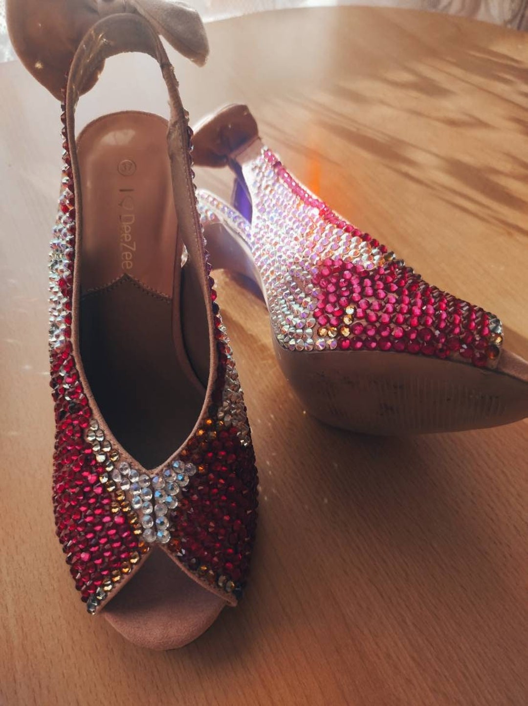 Extra Sparkling Burlesque Shoes High Heels Monroe Pink With Rhinestones ...