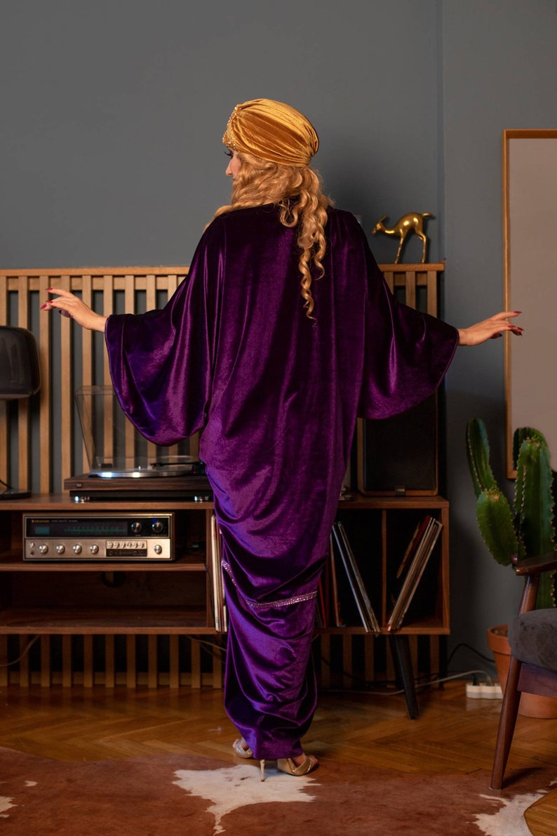 Violet 1920s Velvet Gown Color Hollywood Style Great Gatsby | Etsy