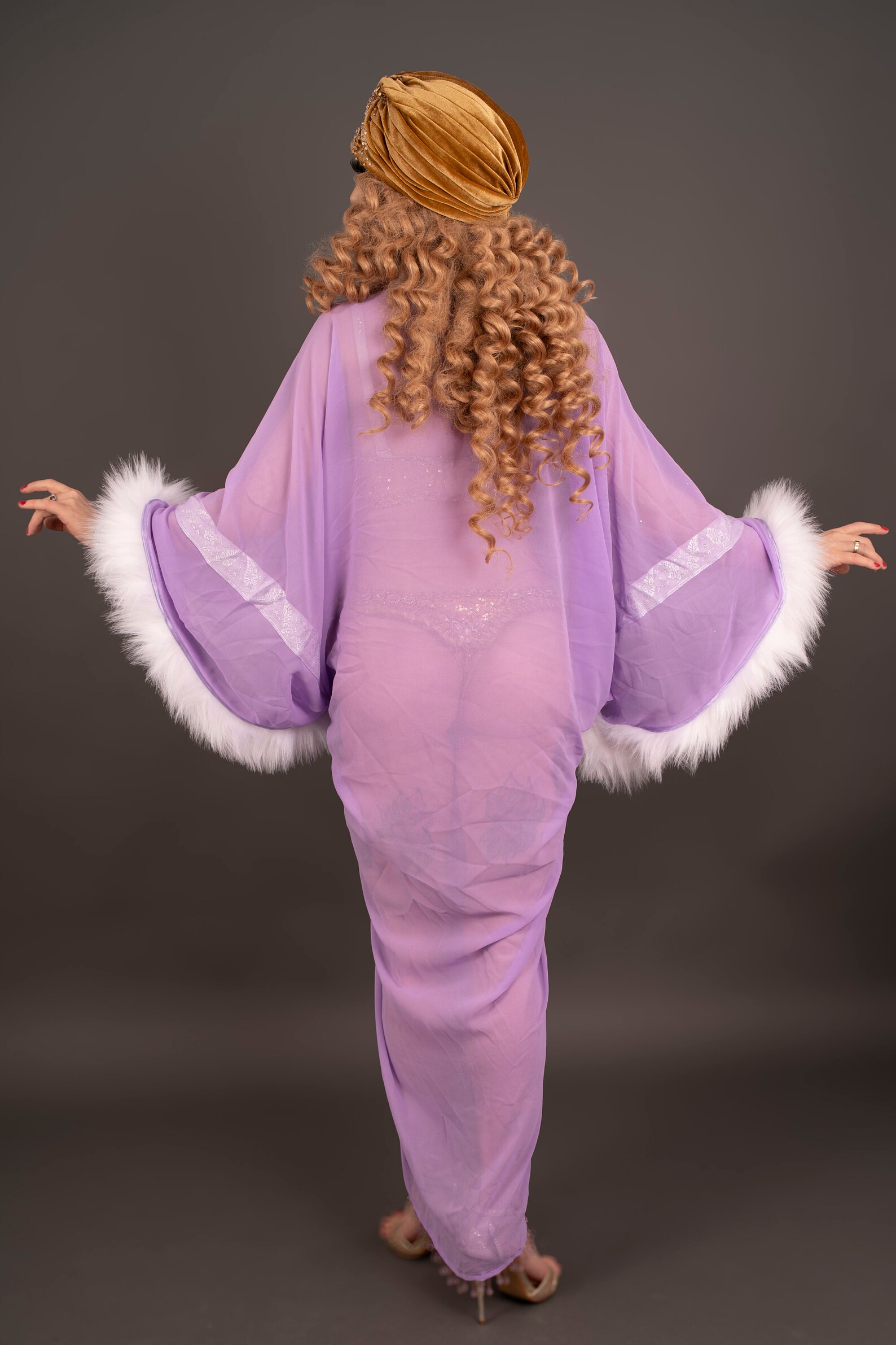 Art Deco Faux Fur Oriental 1920s Gown Hollywood Pink Dress Style Great ...