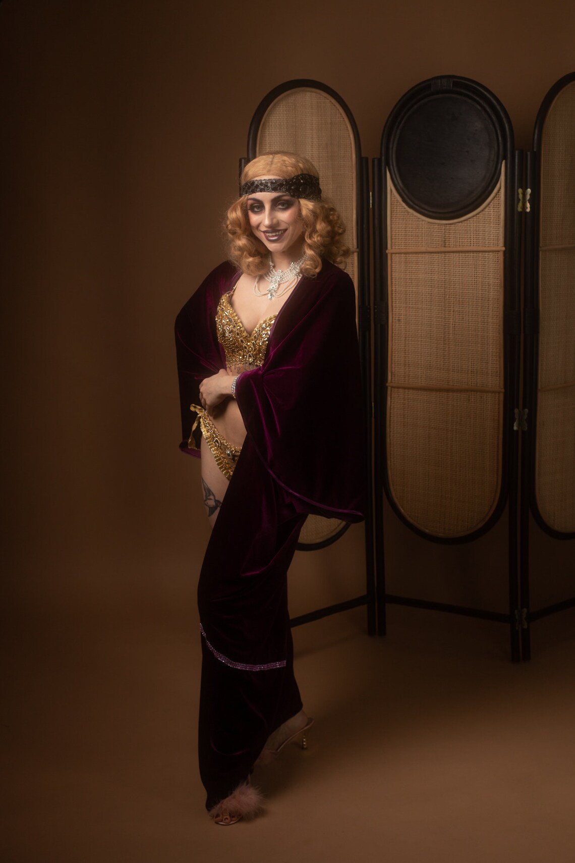 1920s Plum Purple Color Velvet Gown Hollywood Style Great Gatsby ...