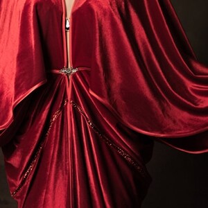 Royal Red 1920s Velvet Gown color Hollywood style Great Gatsby | Etsy