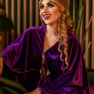 Violet 1920s Velvet Gown Color Hollywood Style Great Gatsby Burlesque ...