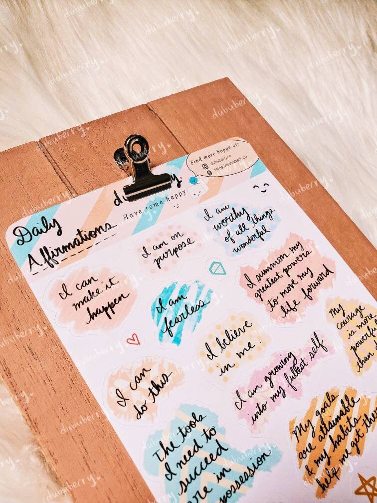 Daily Affirmations Cute Planner Stickers / Inspirational - Etsy