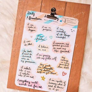 Daily Affirmations Cute Planner Stickers / Inspirational, Motivational ...