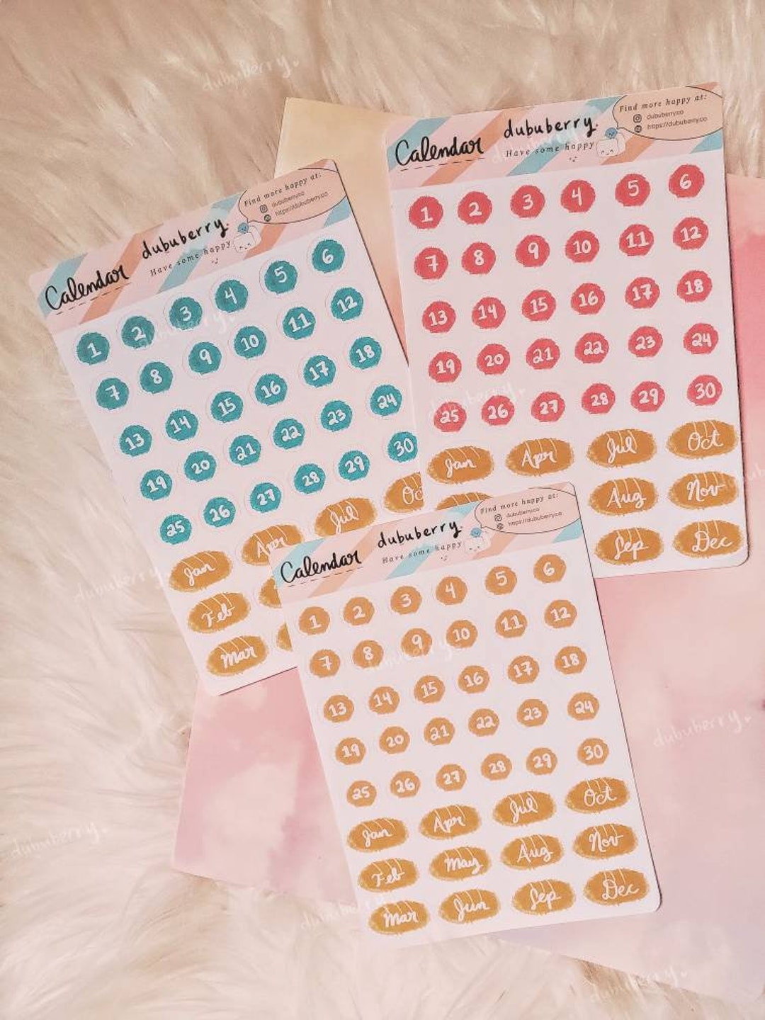 Calendar Month and Day Stickers / Cute Planner Organization Sticker ...