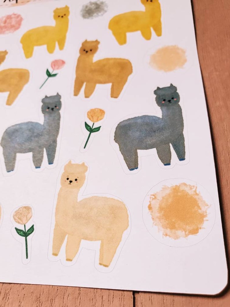 Happy Alpacas Cute Sticker Decals / Cute Matte Paper or Vinyl Sticker ...