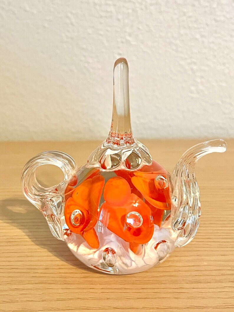 Vintage St. Clair Art Glass Teapot Paperweight - Etsy