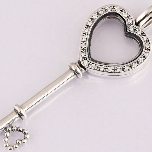 Pandora Charm Floating Heart Locket Key Necklace 396581CZ-80 - Etsy