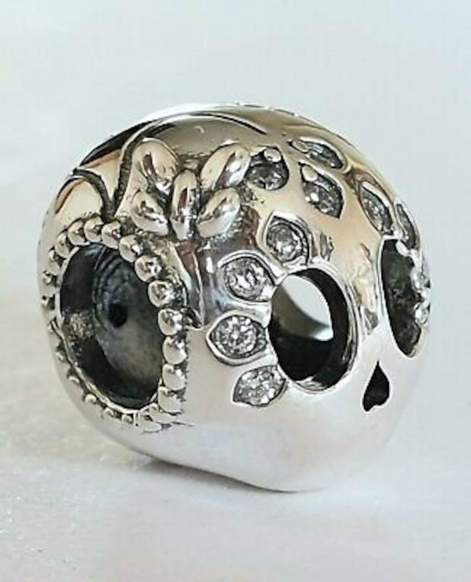 Pandora Sparkling Skull Charm 797866CZ Halloween Charms | Etsy