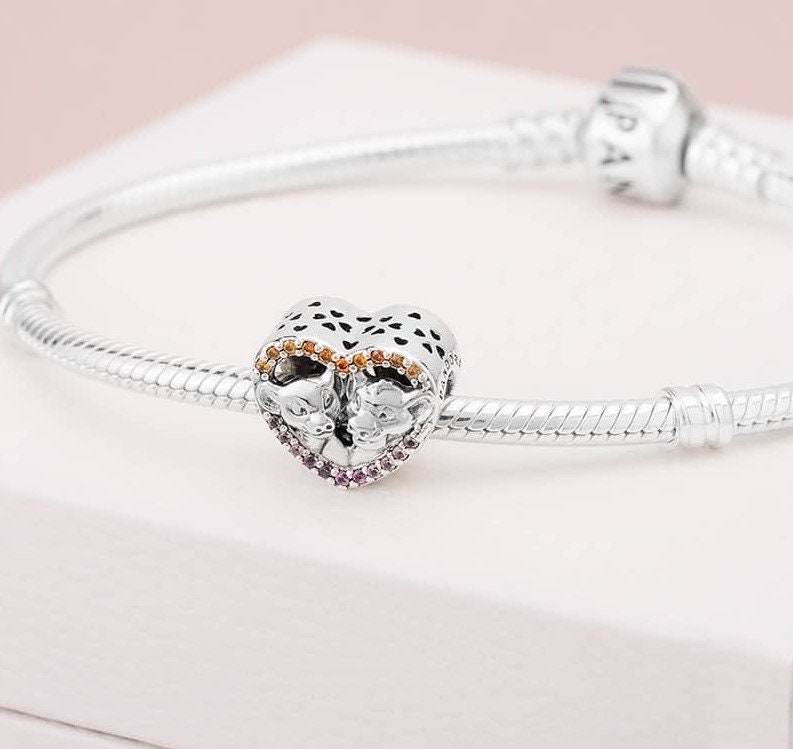 Pandora Disney Sparkling Simba & Nala Charm 798044NPRMX | Etsy