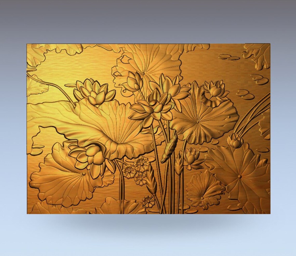 Lotus. 3D STL Model for CNC Router Engraver Carving Machine | Etsy