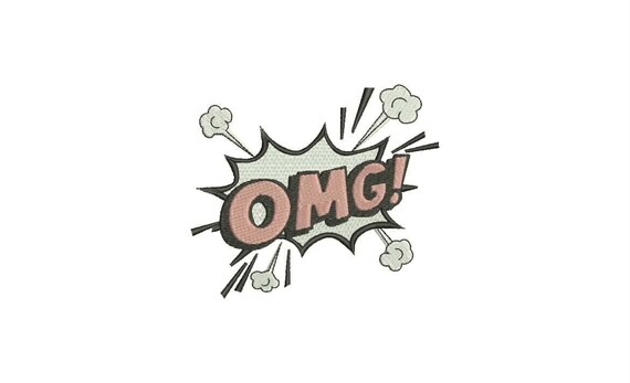 OMG Retro Comic Machine Embroidery Design / Instant File - Etsy