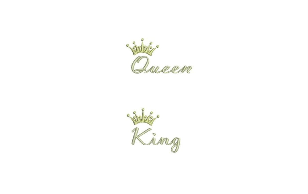 King and Queen Bundle Machine Embroidery Design / 2 Separate Files ...
