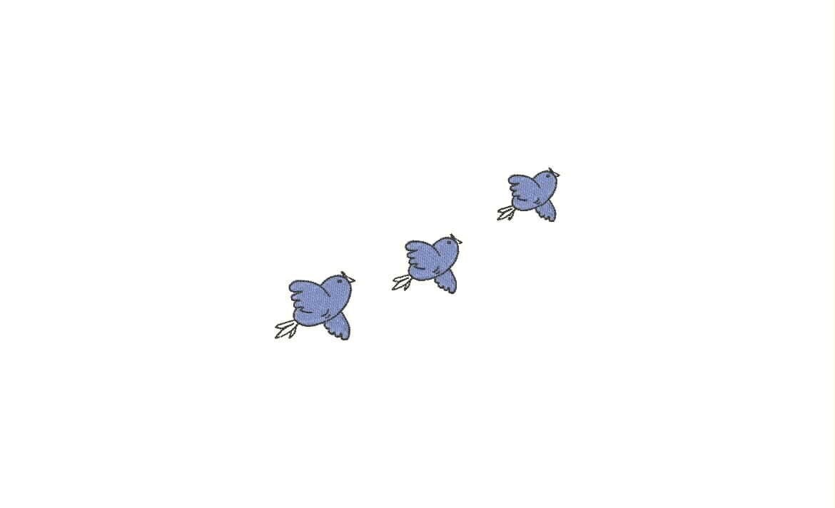 Blue Birds Flying Machine Embroidery Digitized Design / Instant Digital ...