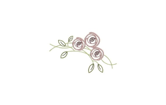 Art Deco Roses Machine Embroidery Design Instant File Download | Etsy