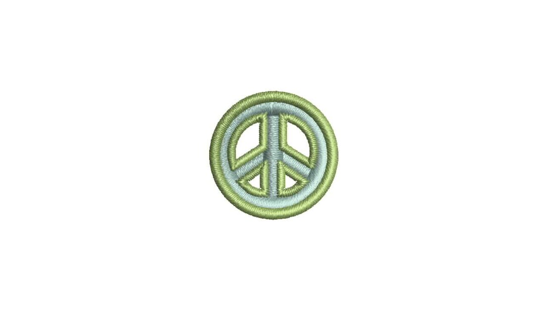 Peace Sign Machine Embroidery Design, 2 Colors / Instant File Download ...