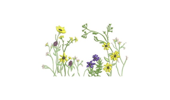 Wildflowers 3 Sizes Machine Embroidery Digitized Design File / - Etsy