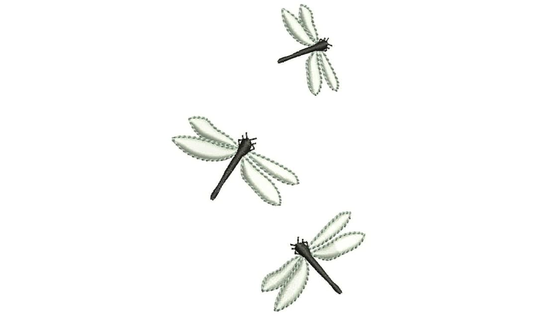 Dragonflies 2 Sizes Machine Embroidery Digitized Design File / Instant ...