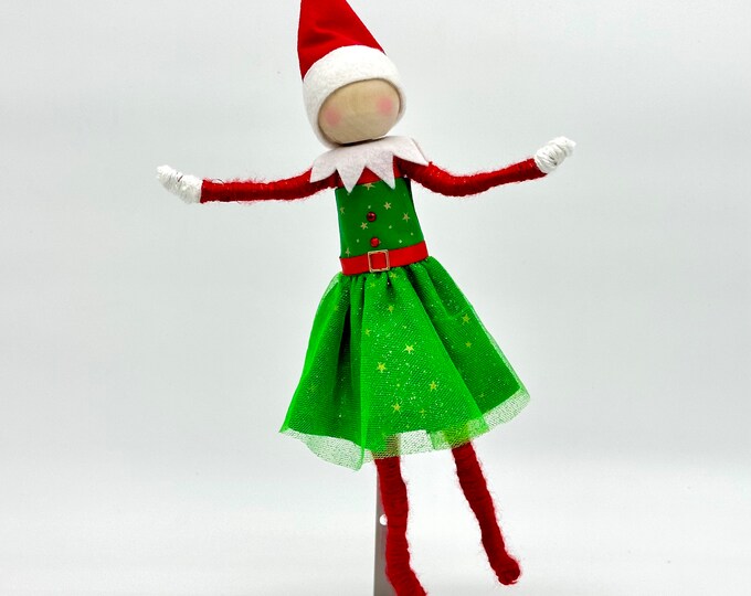 Christmas Elf Green With Gold Stars and Green Tulle Dress - Etsy