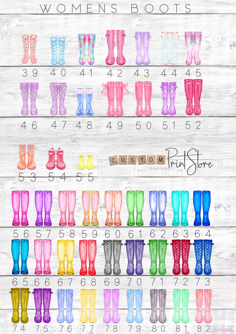 Personalised Watercolour Welly Print, Bespoke Welly Art, Illustrated ...