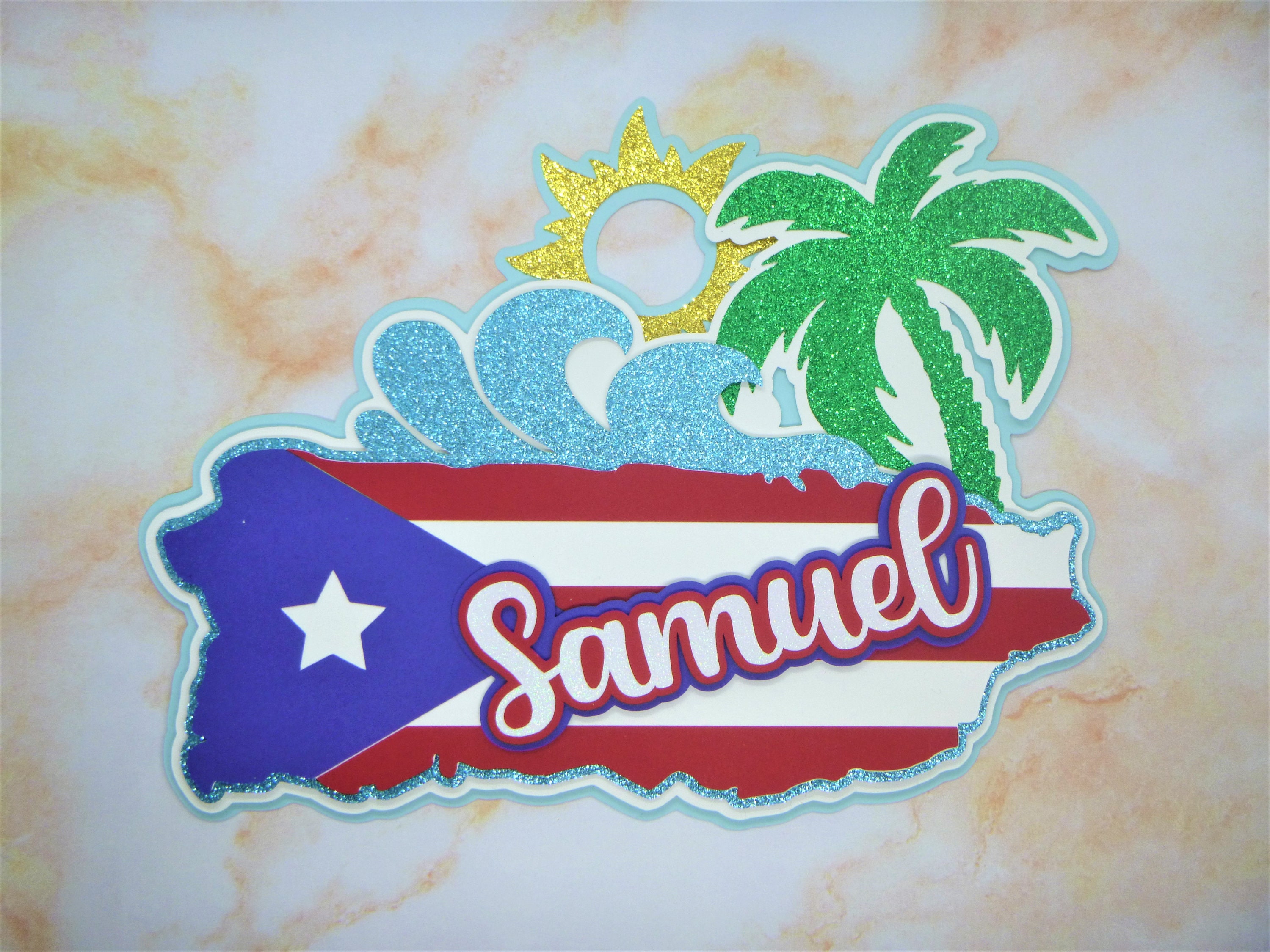 Puerto Rico Cake Topper Personalized Birthday Cake Topper | Etsy