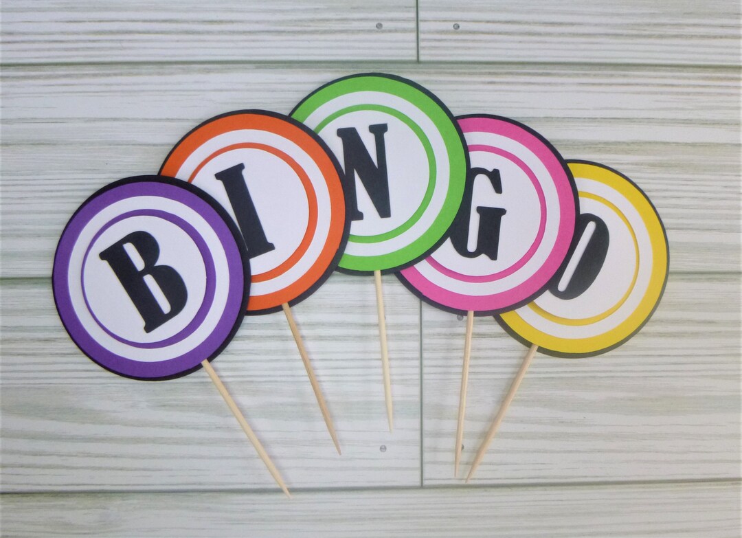 Bingo Cupcake Toppers, Bingo Birthday Party, Game Night Cupcake Toppers ...