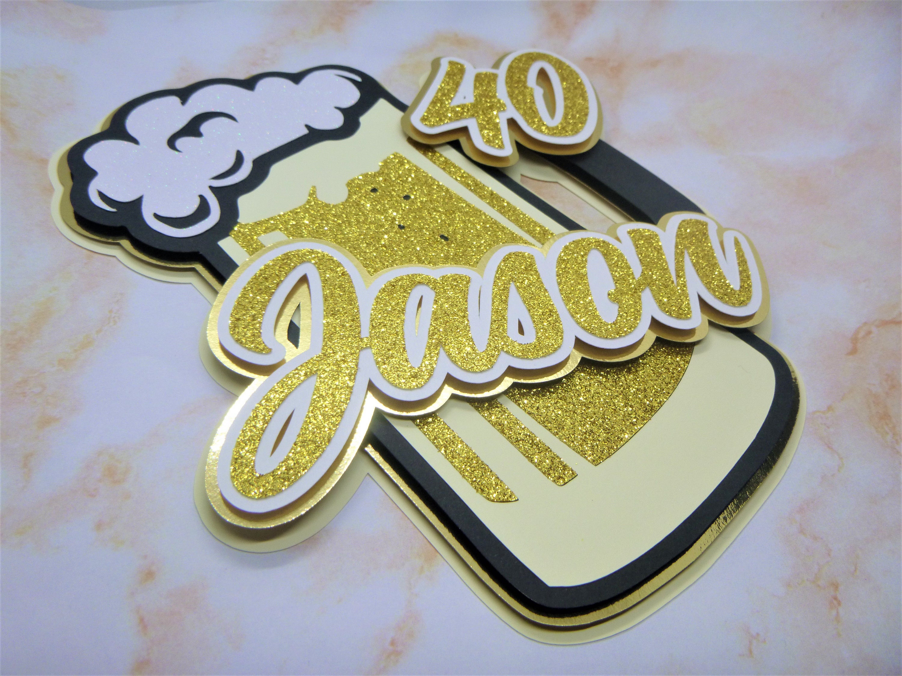 Topper de pastel de cerveza Topper de pastel de cumpleaños | Etsy