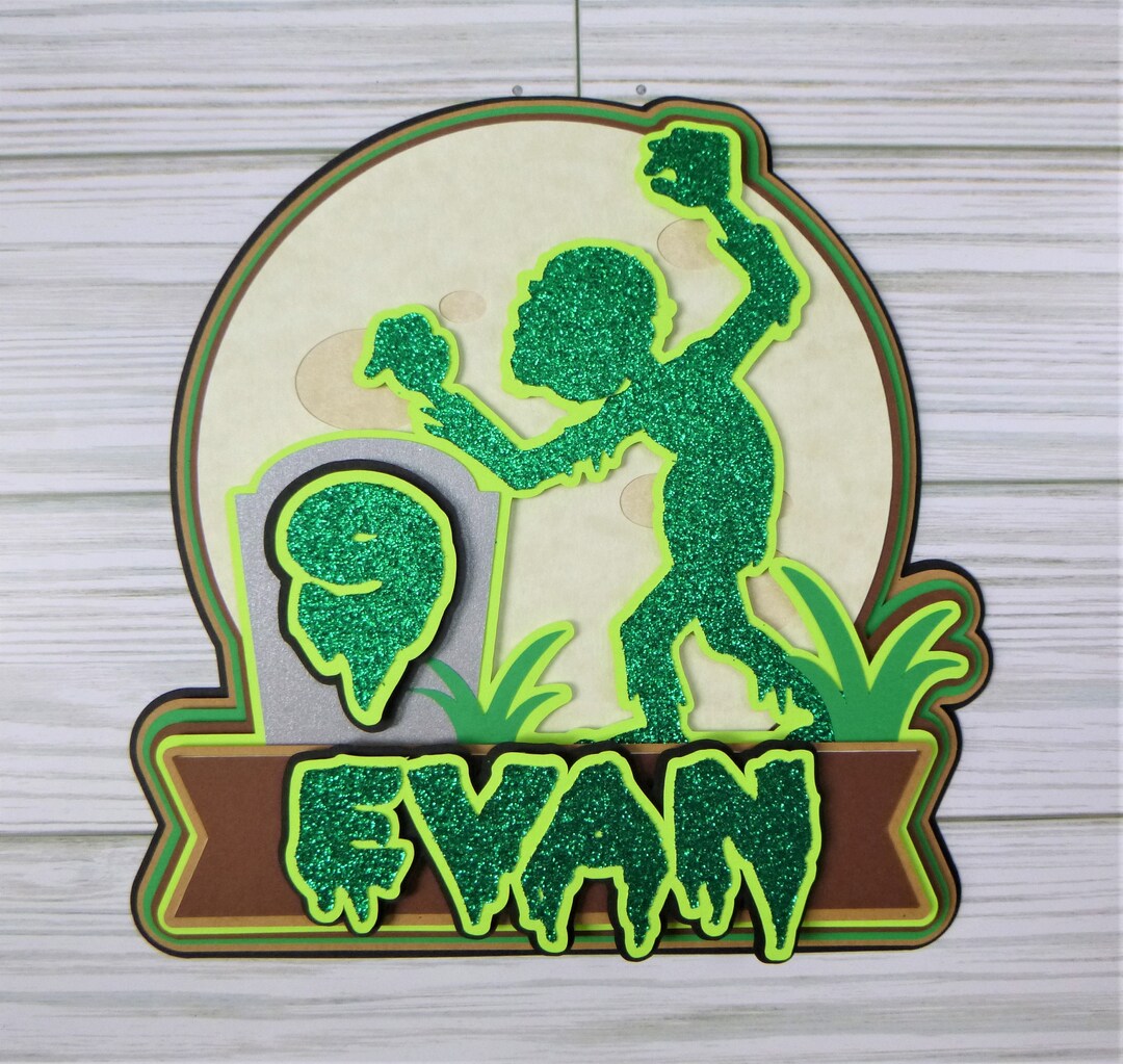 Zombie Cake Topper, Personalized Birthday Cake Topper for Boys, Horror ...