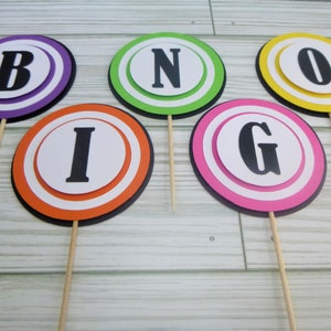 Bingo Cupcake Toppers, Bingo Birthday Party, Game Night Cupcake Toppers ...