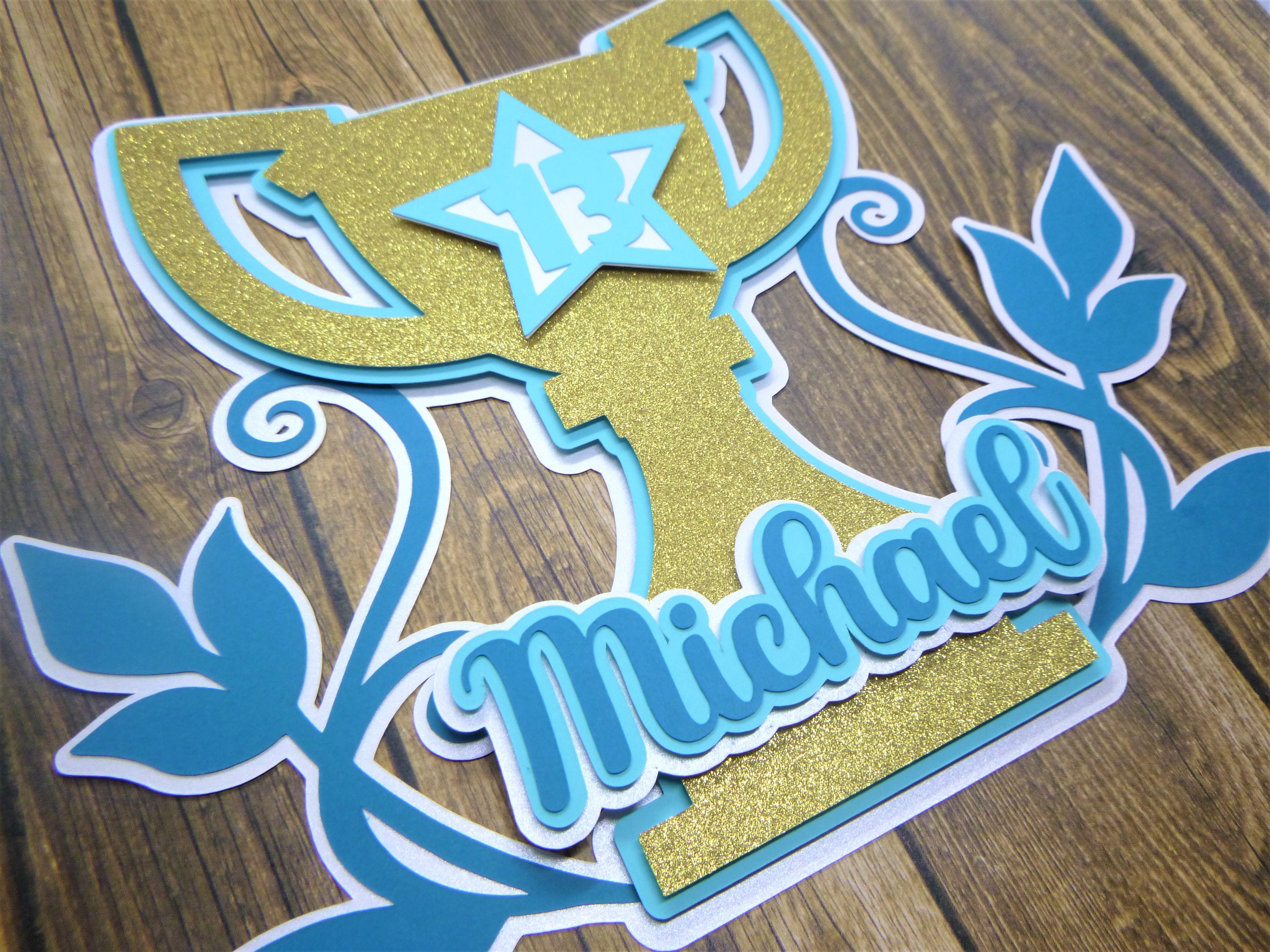 Trophy Cake Topper Personalized Birthday Cake Topper Race | Etsy