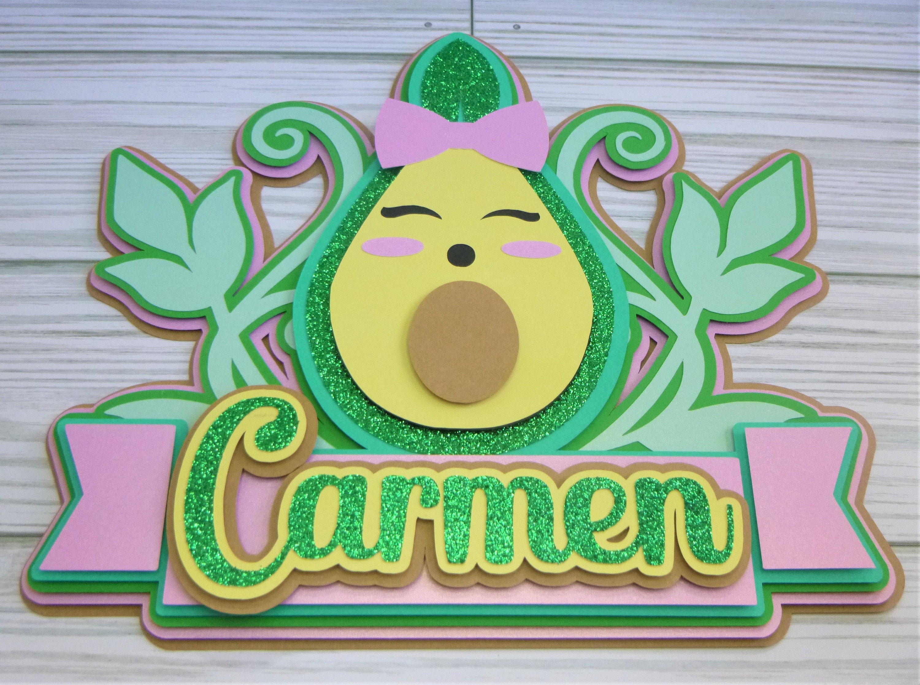 Avocado Cake Topper Personalized Birthday Cake Topper for - Etsy