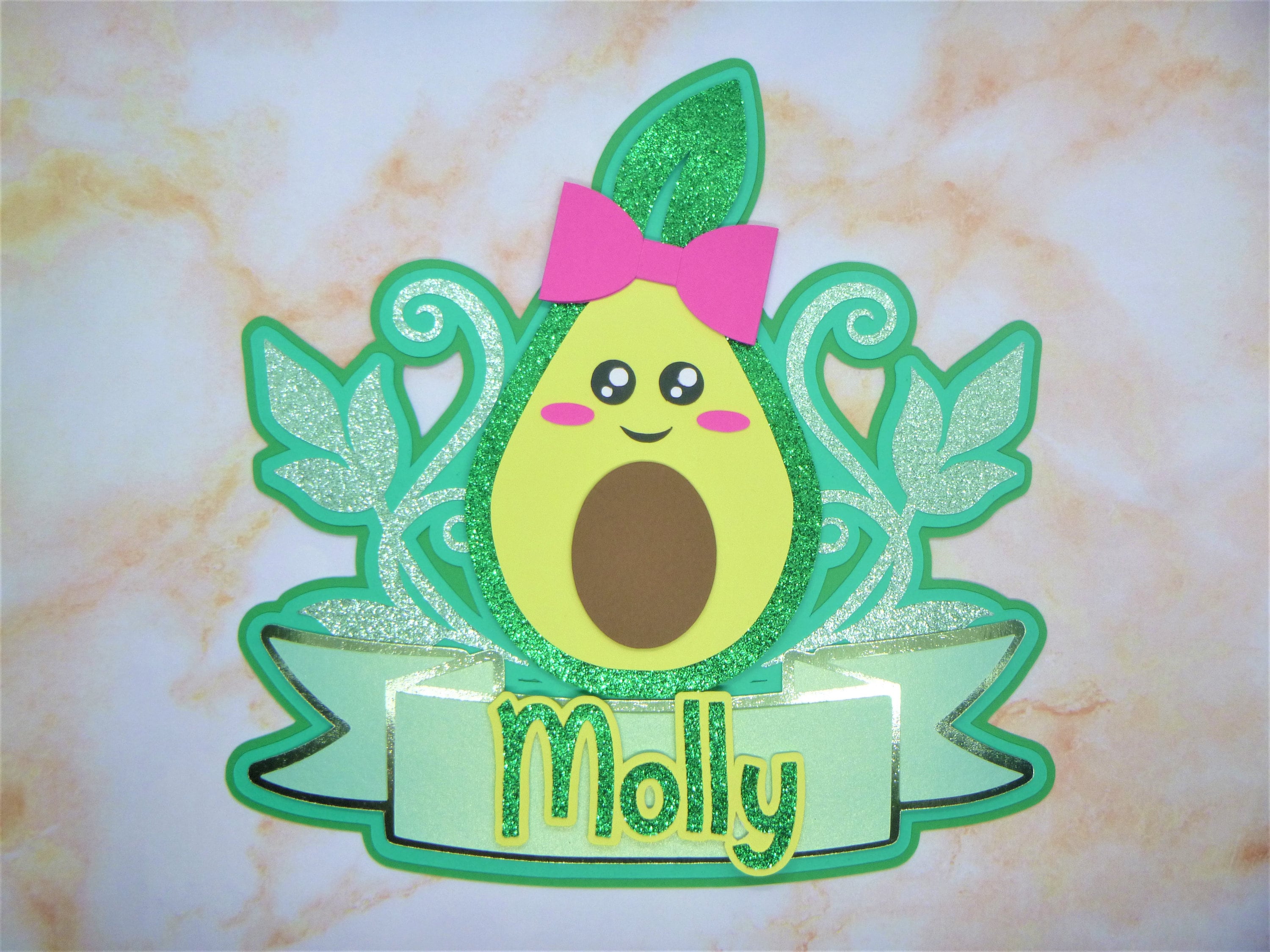 Avocado Cake Topper Personalized Birthday Cake Topper for - Etsy