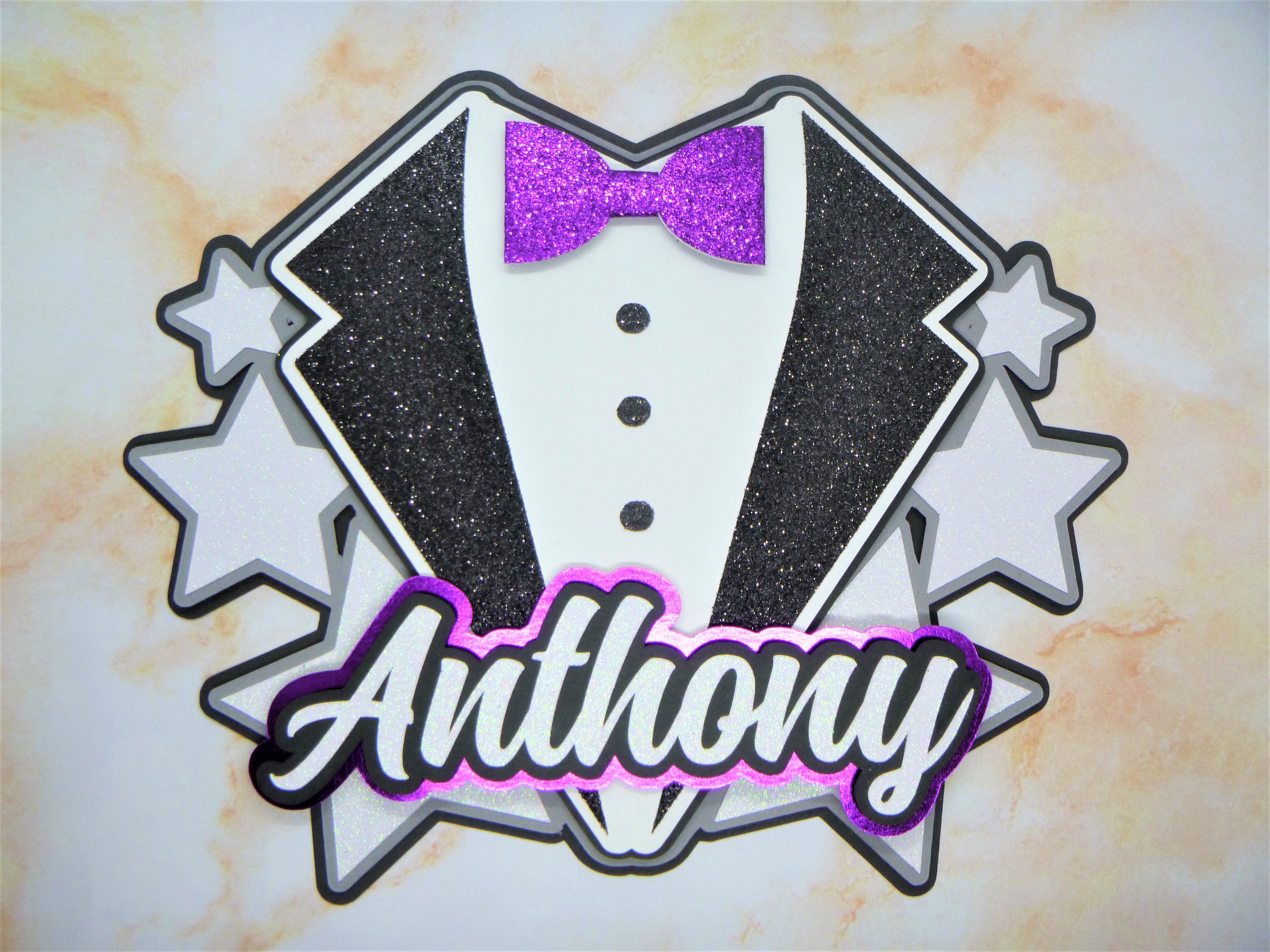Tuxedo Cake Topper Personalized Birthday Cake Topper for Men - Etsy