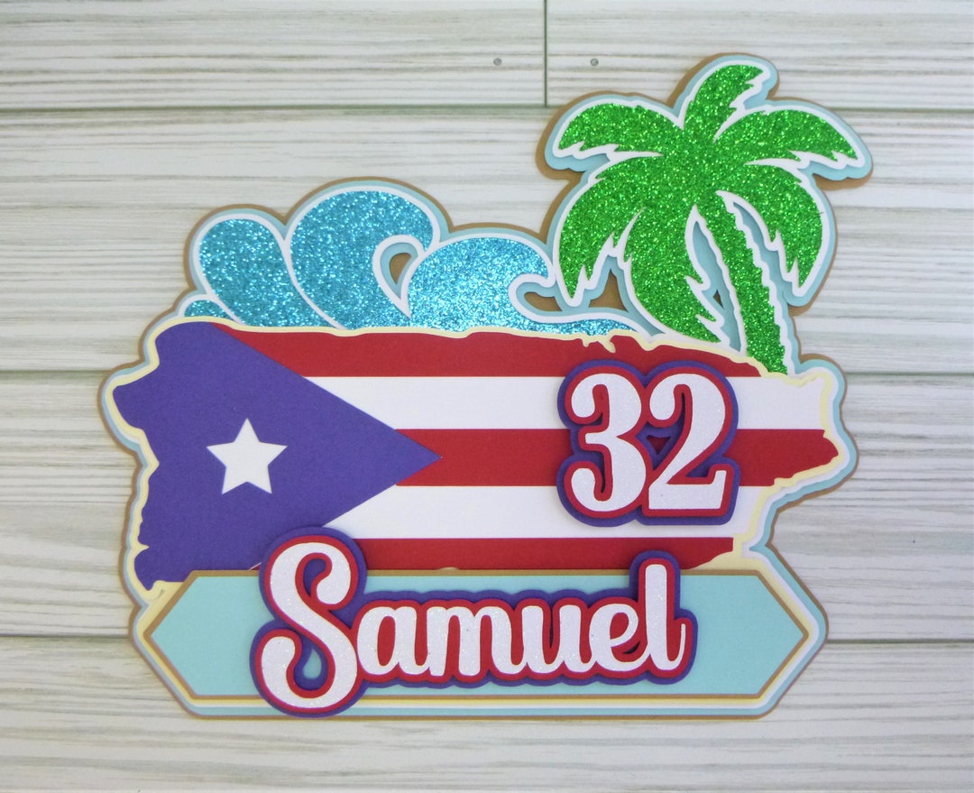 Puerto Rico Cake Topper, Personalized Birthday Cake Topper, Puerto ...