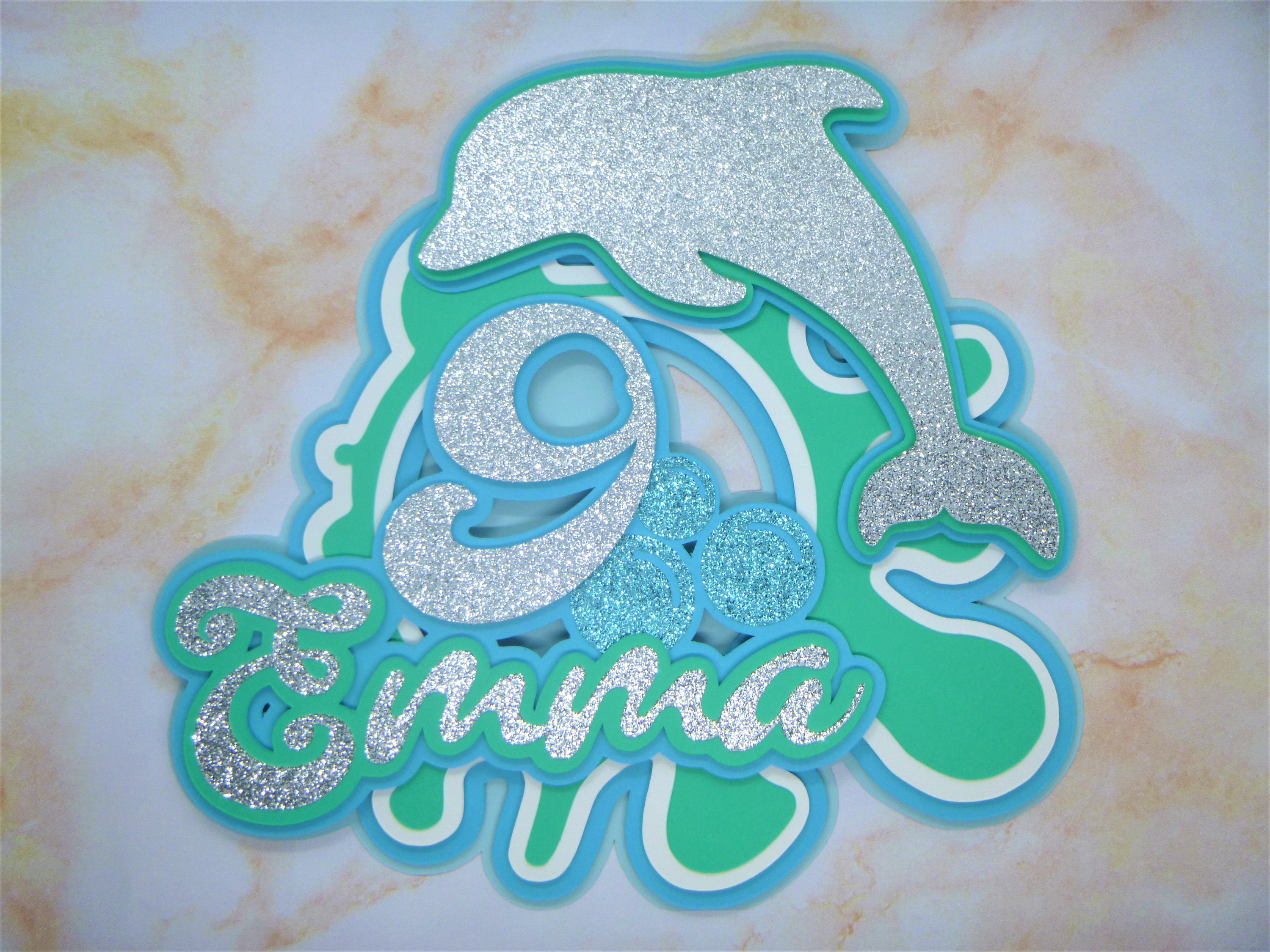 Dolphin Cake Topper Personalized Birthday Cake Topper - Etsy