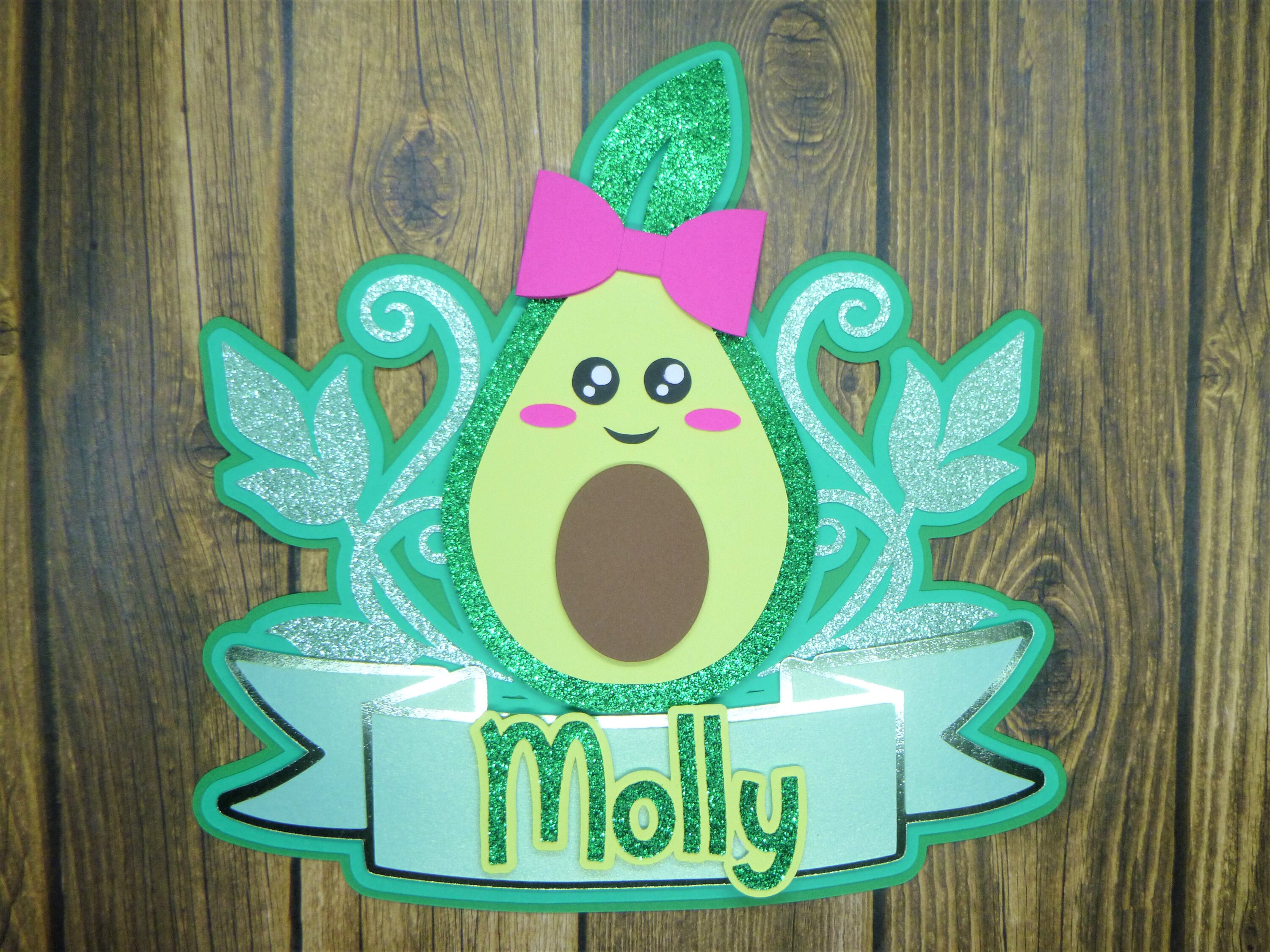 Avocado Cake Topper Personalized Birthday Cake Topper for - Etsy