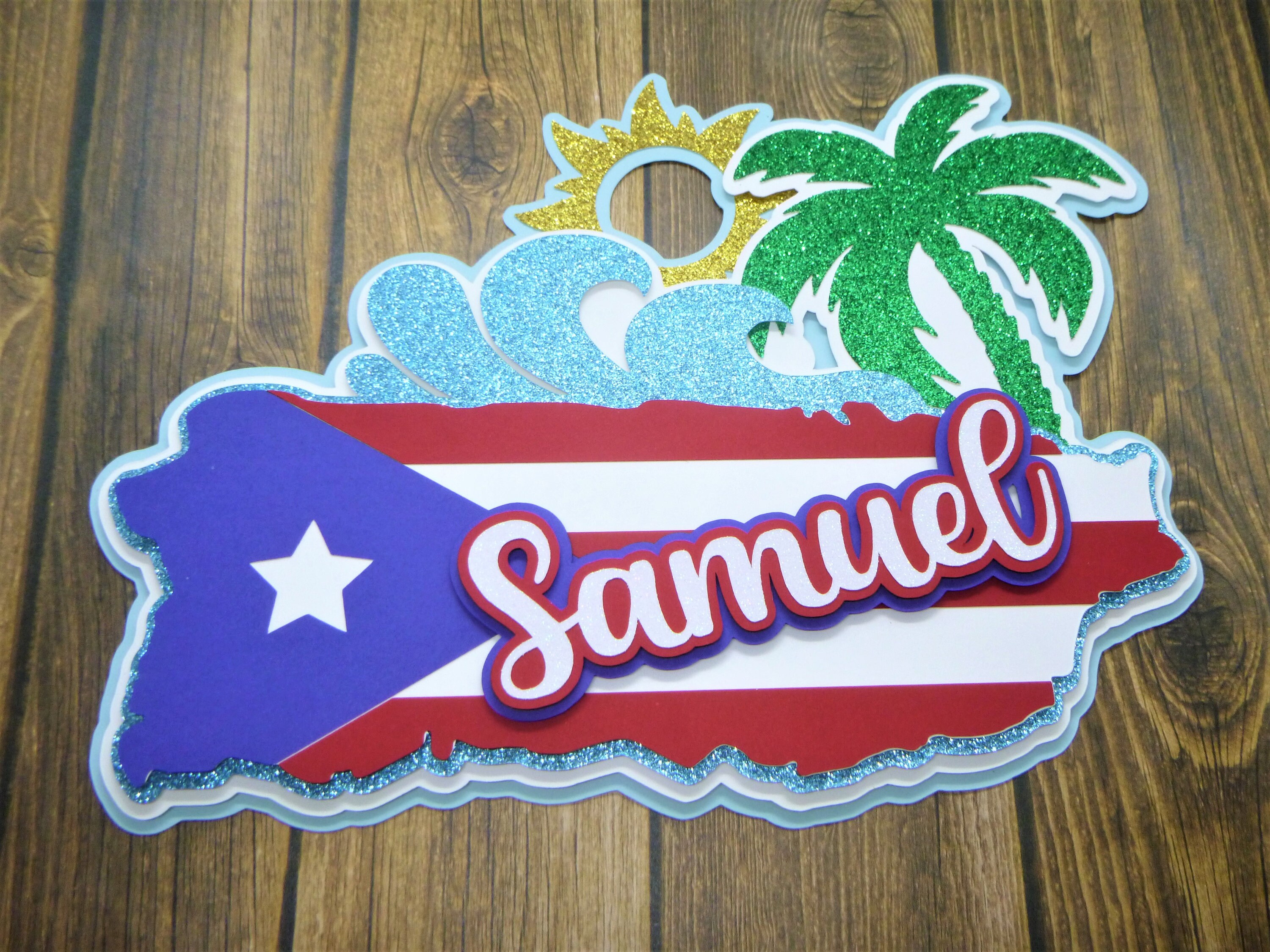 Puerto Rico Cake Topper Personalized Birthday Cake Topper | Etsy